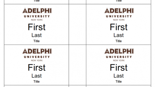 Name Tags | Brand Identity | Adelphi University