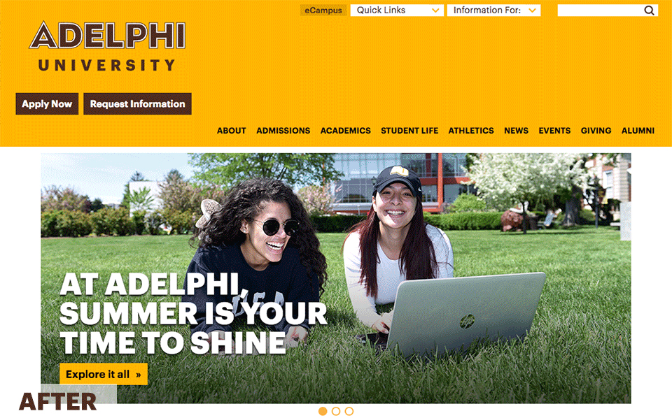Adelphi's Website Gets a Makeover